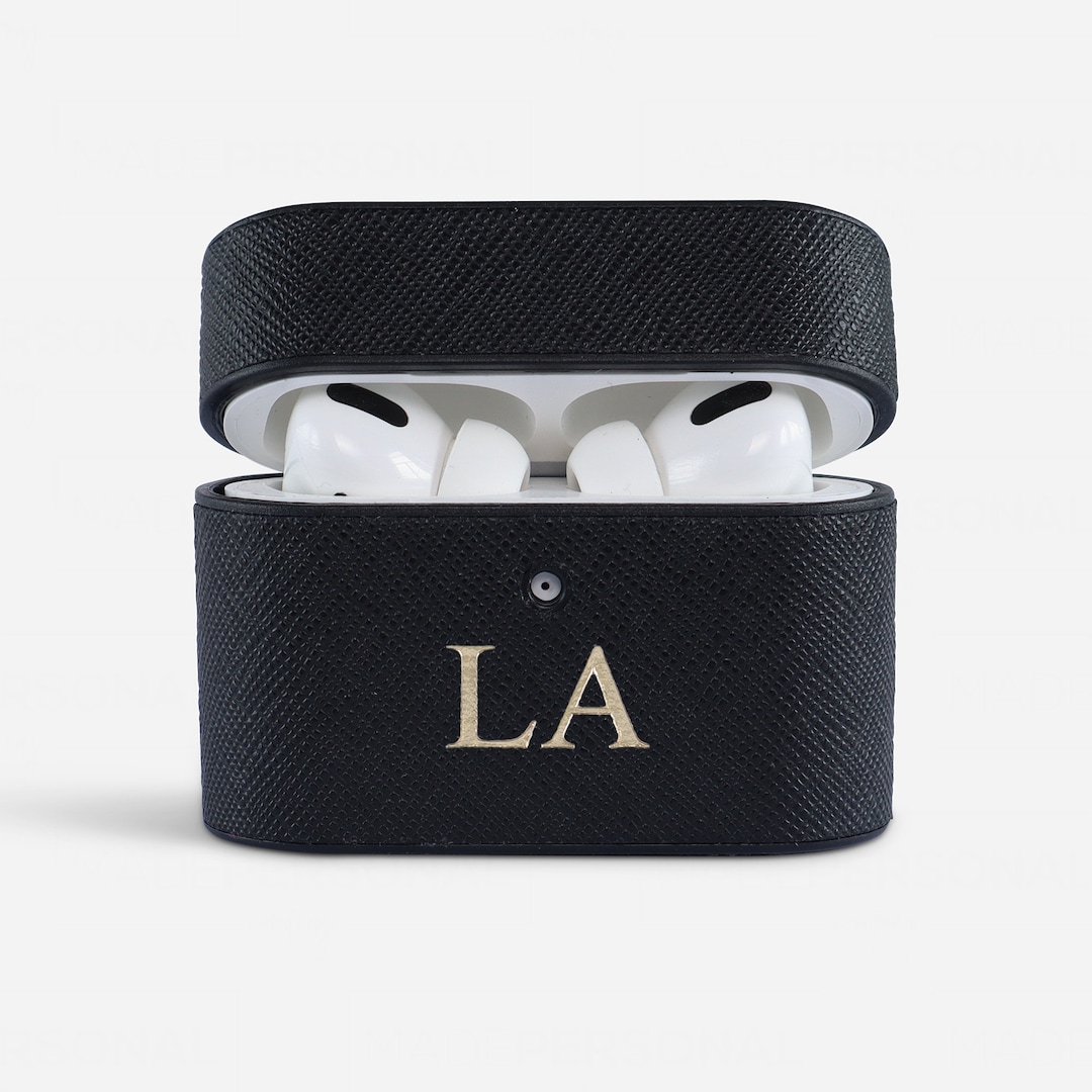 Leather Airpods Pro Case, AirPod 1 2 3, Saffiano Leather, Debossed Hot ...