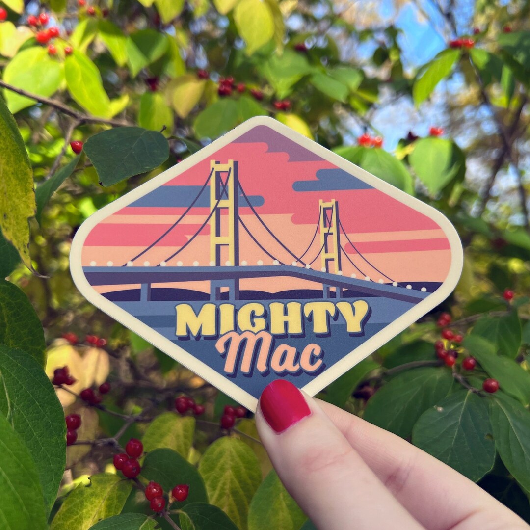 Mighty Mac Mackinac Bridge Sticker - Etsy