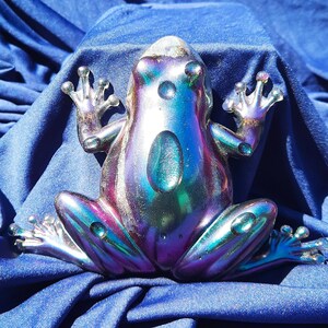 Frog Figurine. Epoxy Resin Frog With Colorchanging Powders. Water ...