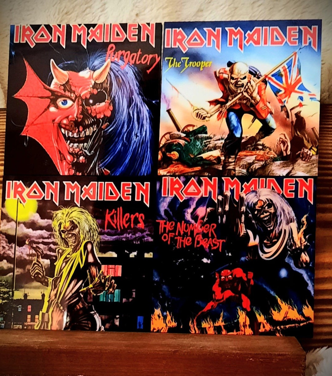 Rock Band Iron Maiden Design on 4.25inch Mdf(wood) Coasters. Beautiful ...