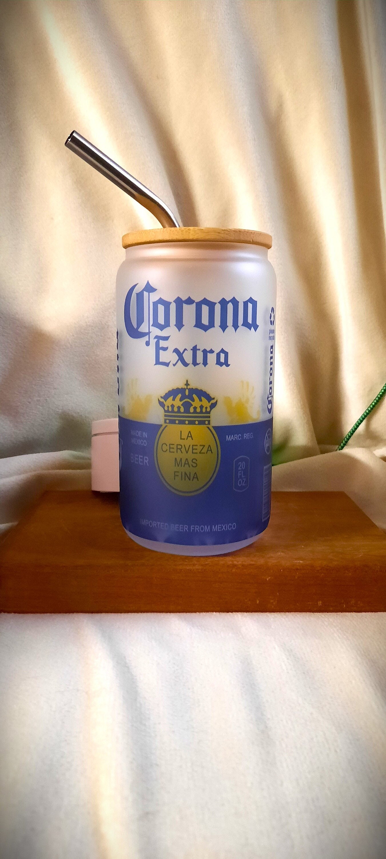 18oz. Wine Cooler Style Corona Extra Design. Beautiful, Vibrant Glass ...