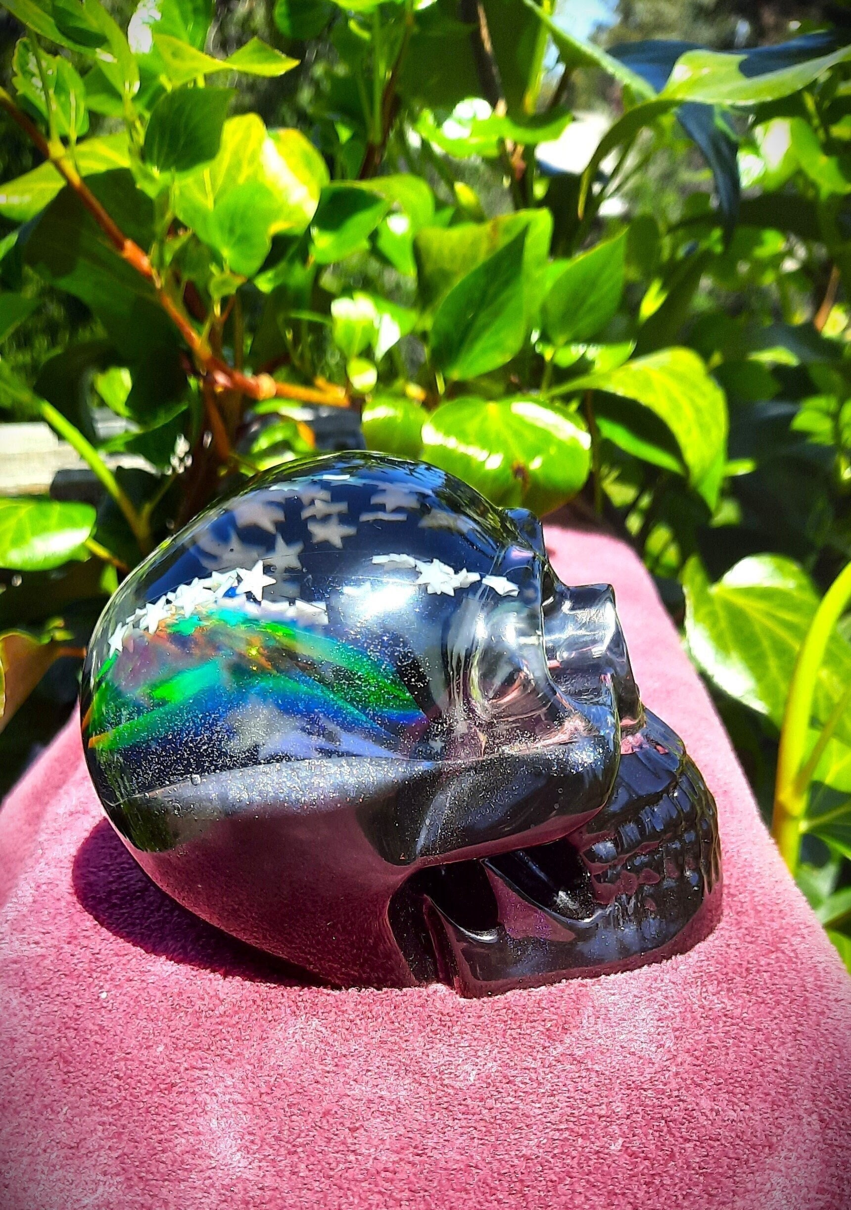 Resin Skull. Cool, Unique Rainbow, Stars That Glow, Epoxy Skull. - Etsy