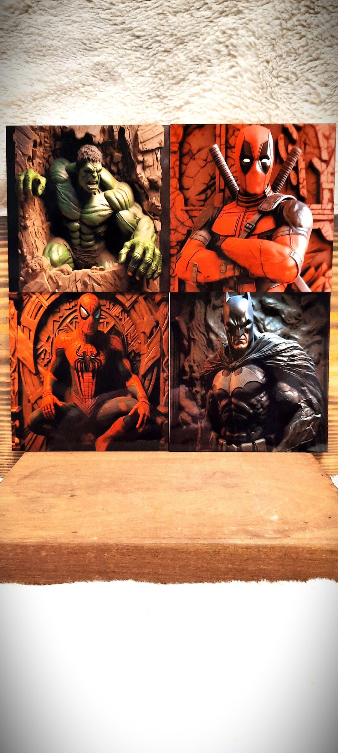 Superheros on 4.25inch Mdf(wood) Coasters. Awesome and Vibrant Coaster ...
