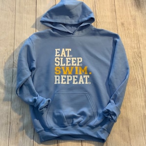 Eat Sleep Swim Repeat Hoodie Unisex Adult Youth, Swim Sweatshirt ...