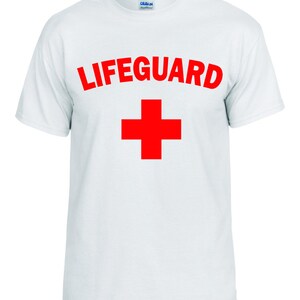 Life Guard T-shirt White or Red Full Front Mens and Ladies Youth Life ...