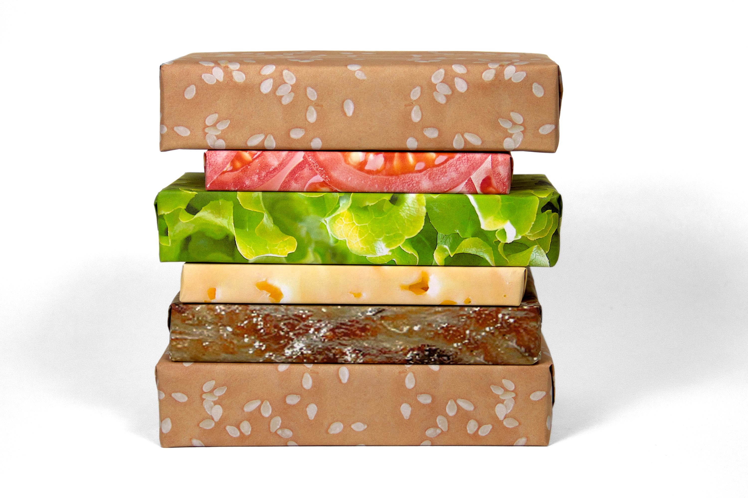 Cheeseburger Wrapping Paper Set Funny Holiday Birthday - Etsy