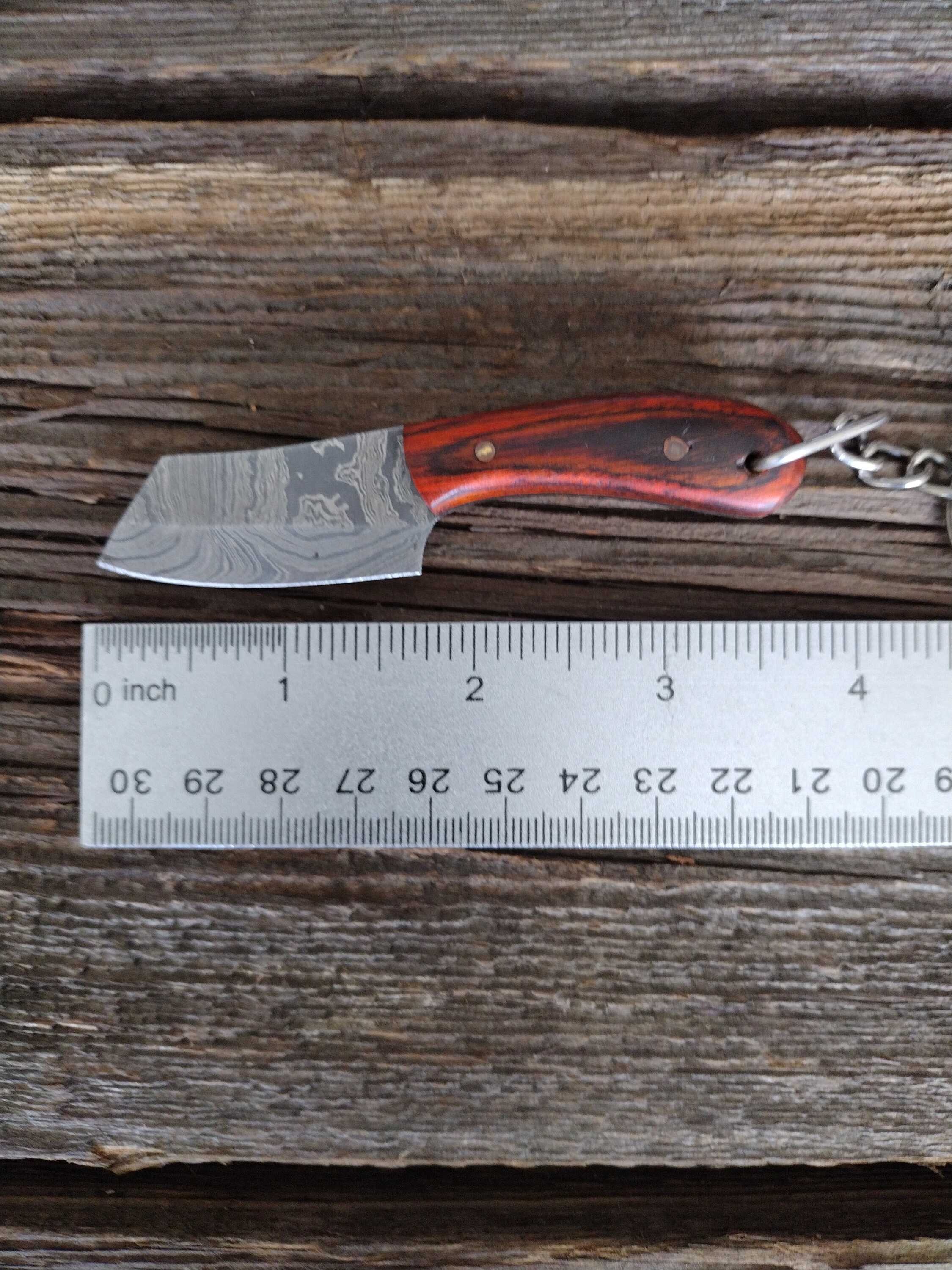 Damascus Miniature Knife Keychains - Etsy