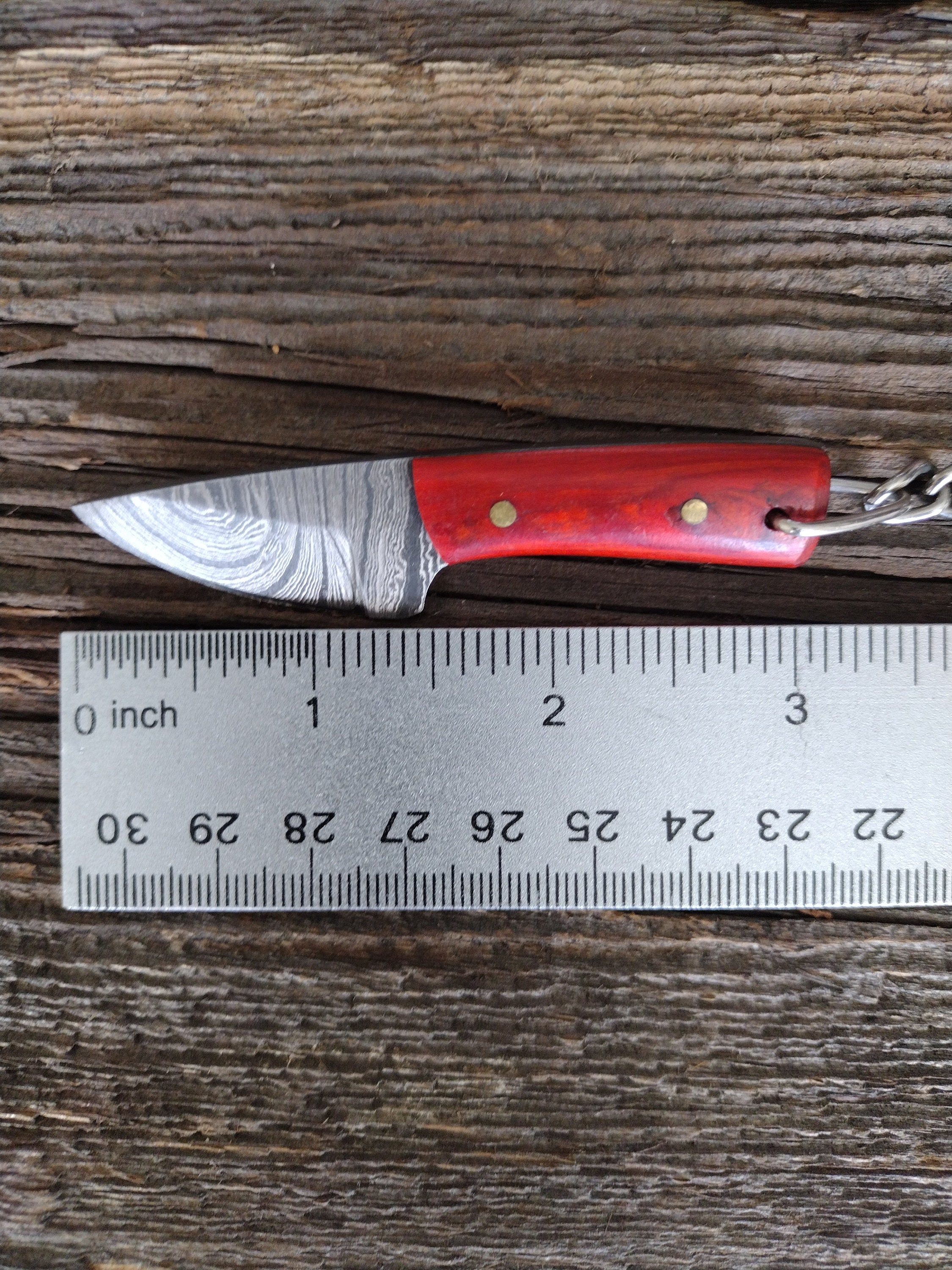 Damascus Miniature Knife Keychains - Etsy