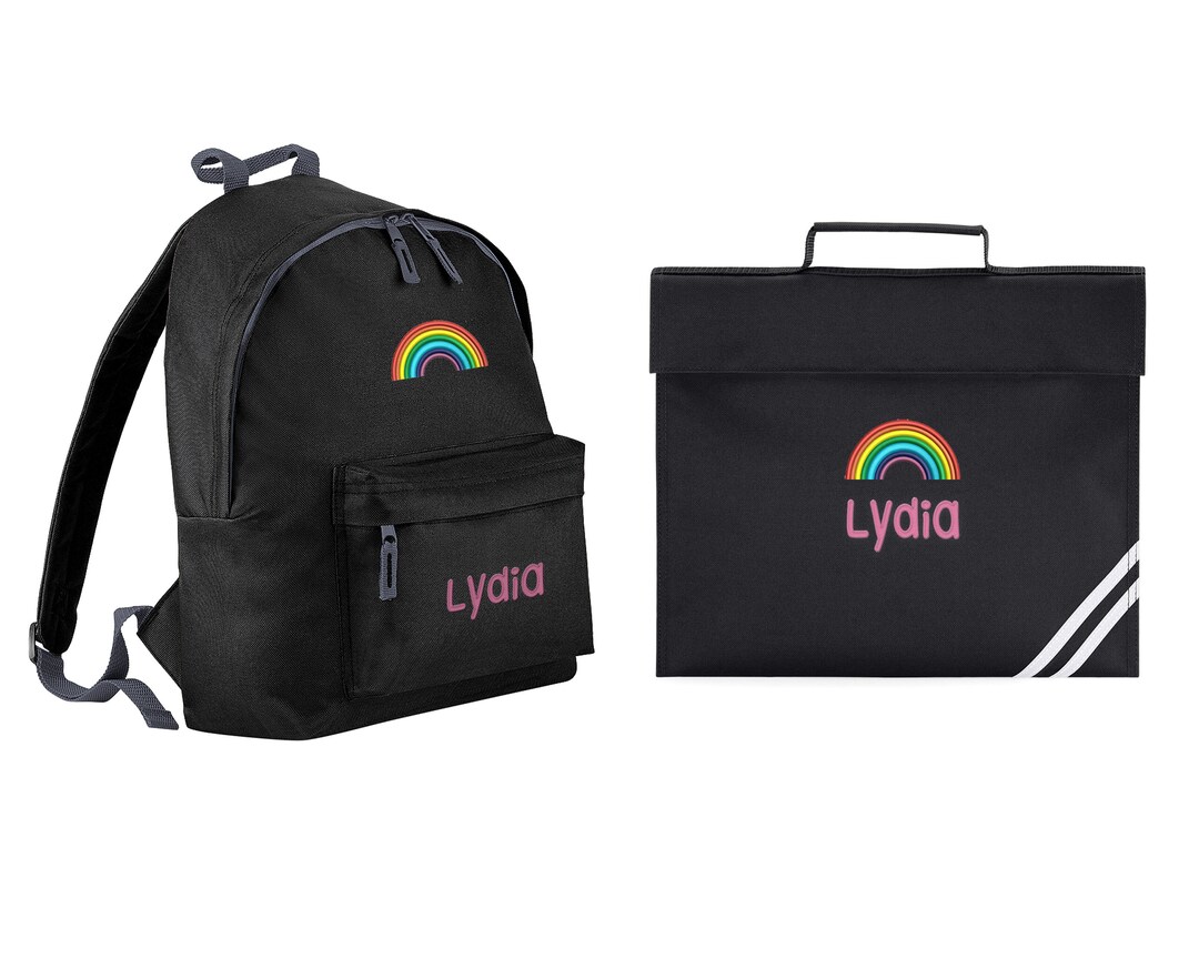 Rainbow Personalised School Gift Set (junior Backpack and Bookbag ...