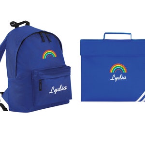 Rainbow Personalised School Gift Set (junior Backpack and Bookbag ...