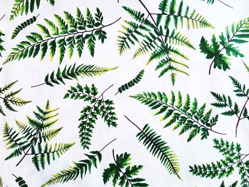 Fern Pattern Fabric Product Made in Italy 100% Pure Cotton | Etsy