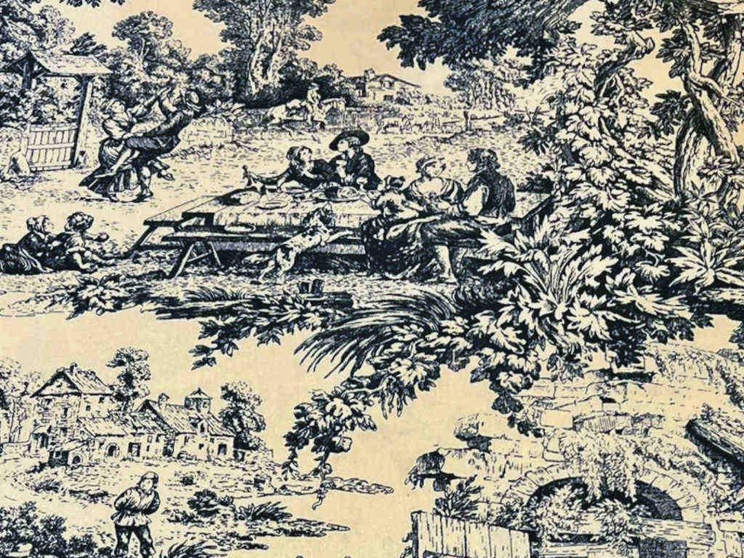 Toile De Jouy Model 2 | Many Colors | 100% Pure Cotton | 305 Cms Wide ...