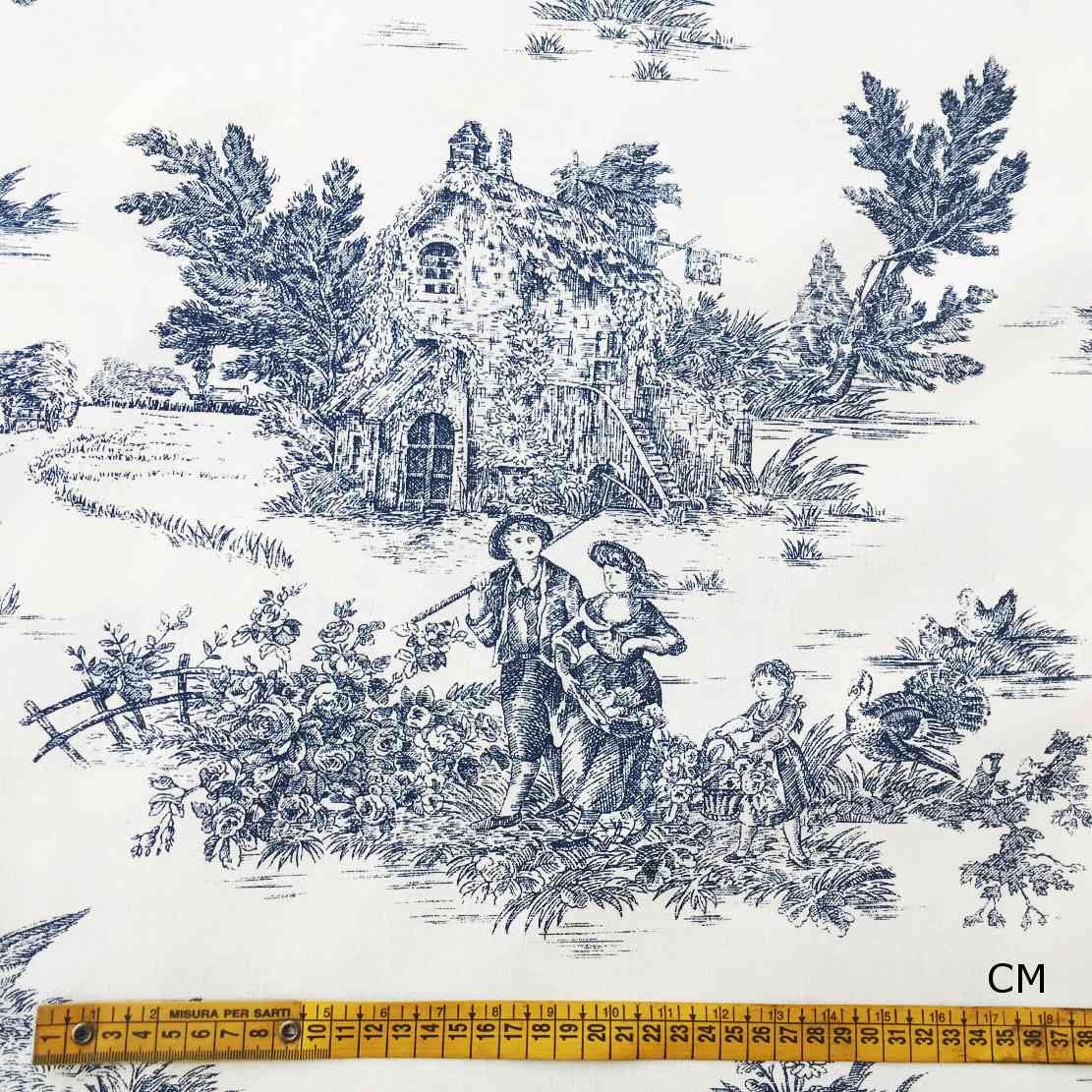Toile De Jouy Pattern Fabric - 10 Different Colors | Product Made in ...