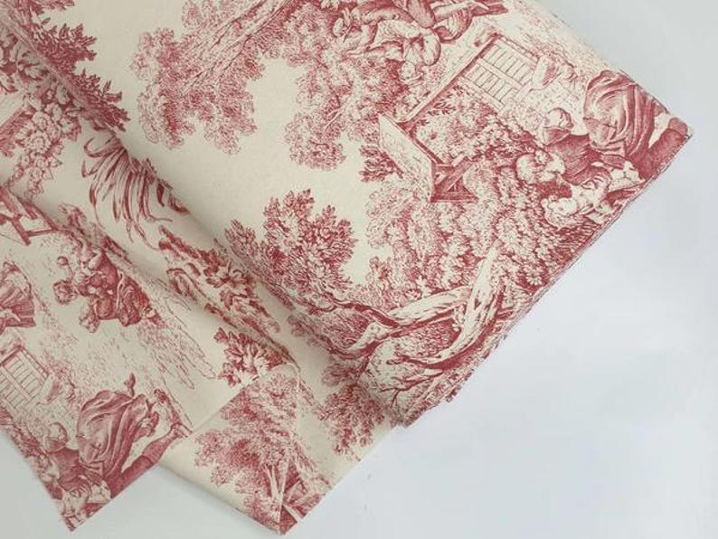 Toile De Jouy Pattern Fabric - Model 2 - Different Colors | Product ...