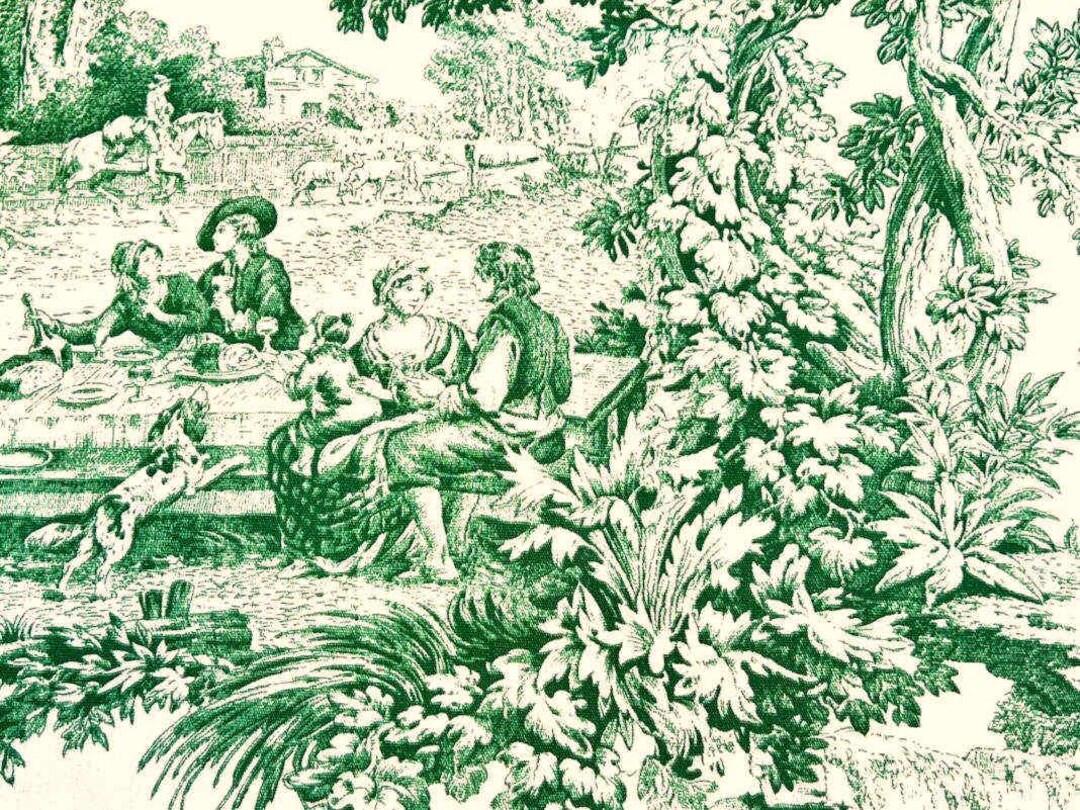 Toile De Jouy Pattern Fabric - Model 2 - Different Colors | Product ...