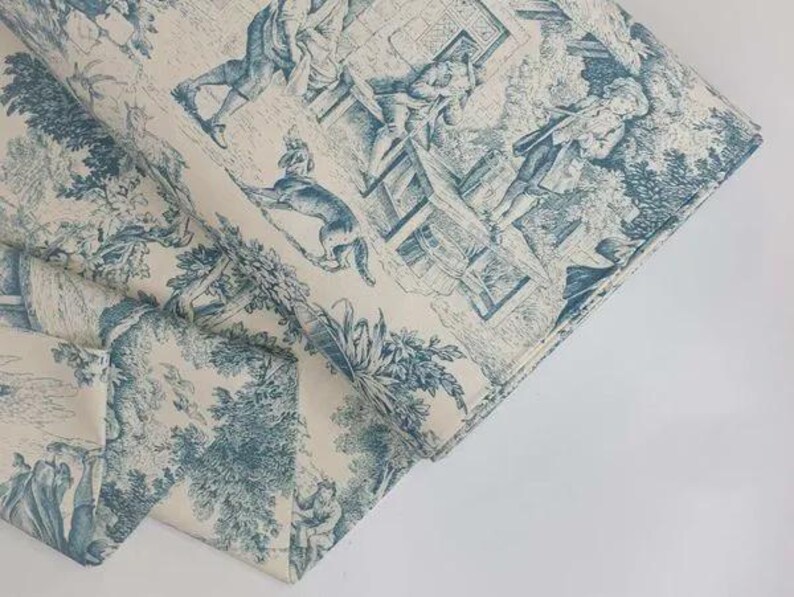 Coated Toile De Jouy Model 2 Pattern Fabric - Different Colors ...