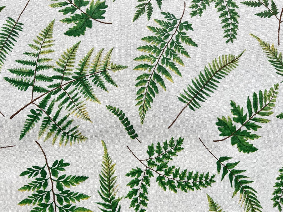 Fern Pattern Fabric Product Made in Italy 100% Pure Cotton - Etsy Singapore