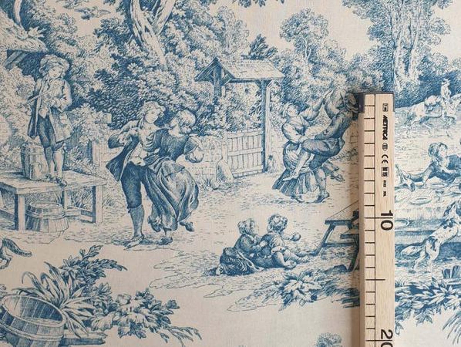 Toile De Jouy Pattern Fabric - Model 2 - Different Colors | Product ...