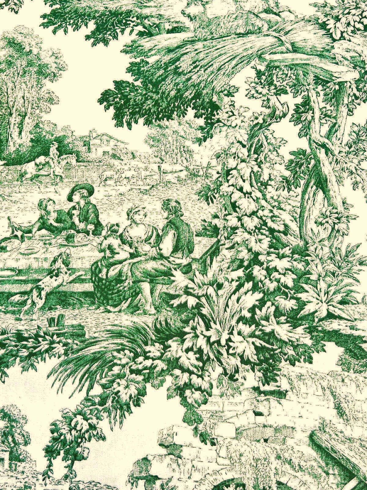 Coated Toile De Jouy Model 2 Pattern Fabric - Different Colors ...
