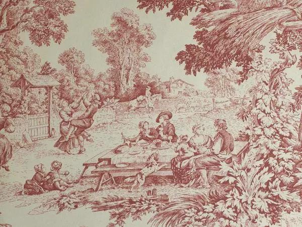 Coated Toile De Jouy Model 2 Pattern Fabric - Different Colors ...