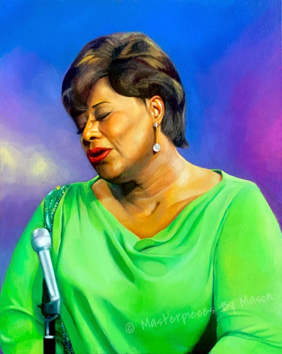 Ella Fitzgerald Art Print – Jazz Legend Portrait, Vintage Music Wall ...