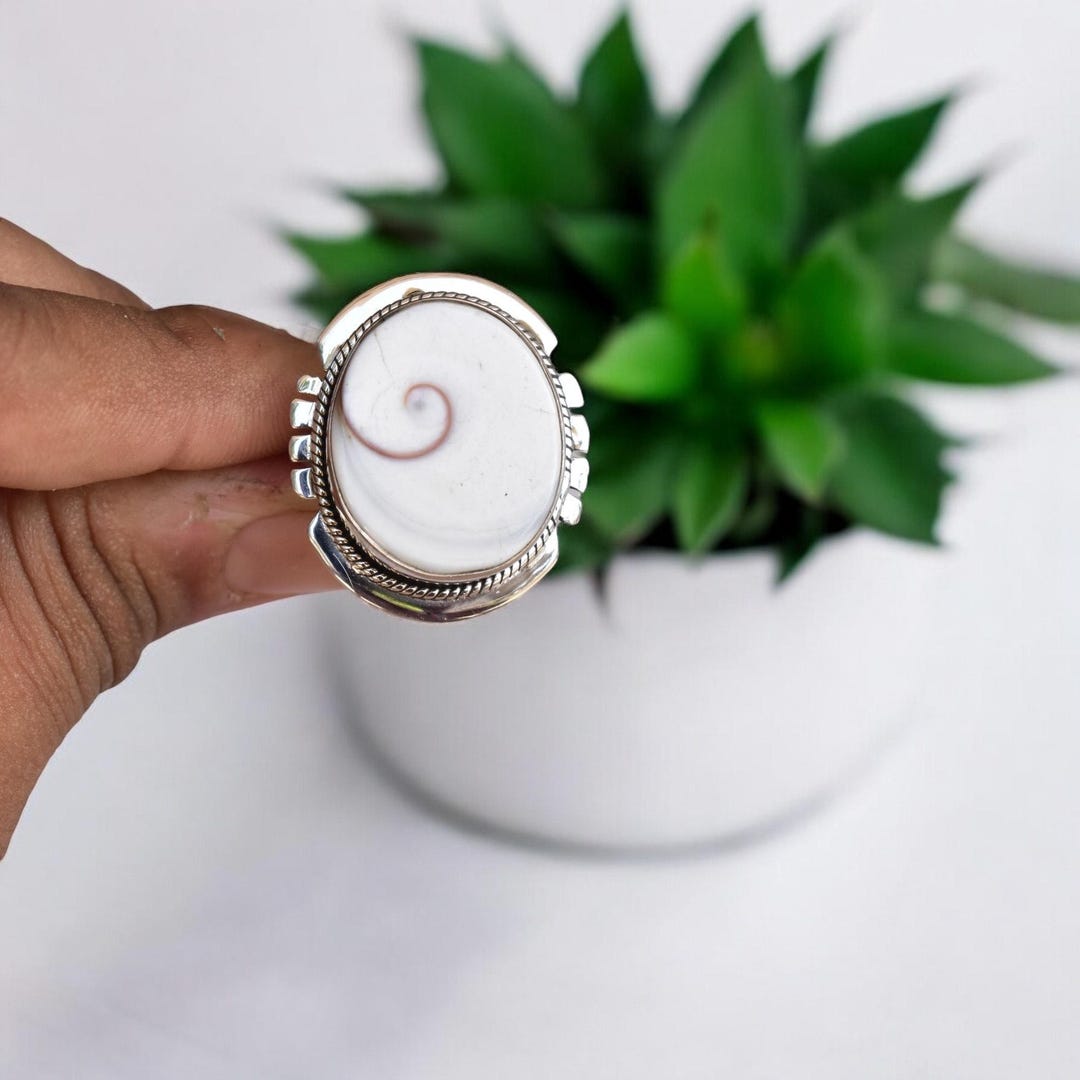 Shiva Eye Ring, Sea Shell Ring, Natural Stone Ring, Gift for Her ...