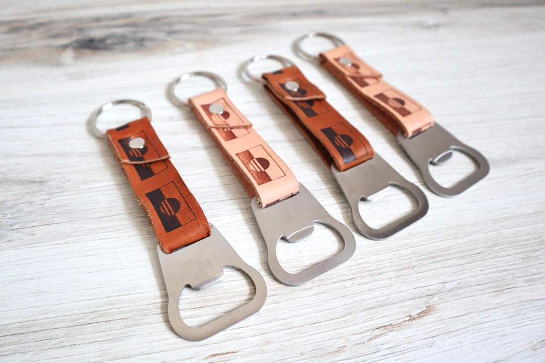 Milwaukee People's Flag Leather Bottle Opener Keychain Beer Key Fob ...