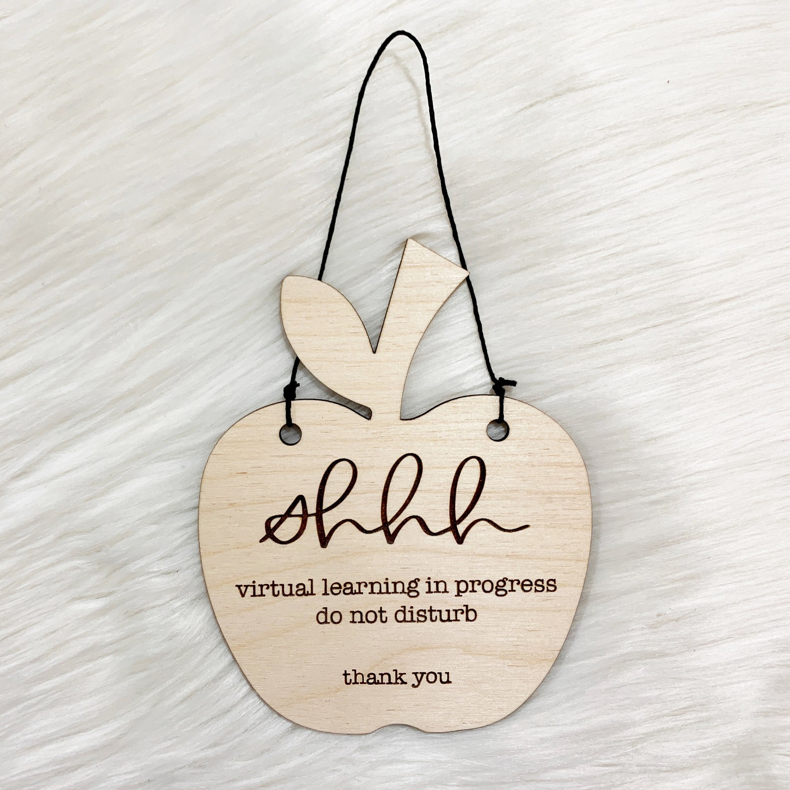 Shhh VIRTUAL LEARNING In Progress Apple Birch Sign School | Etsy
