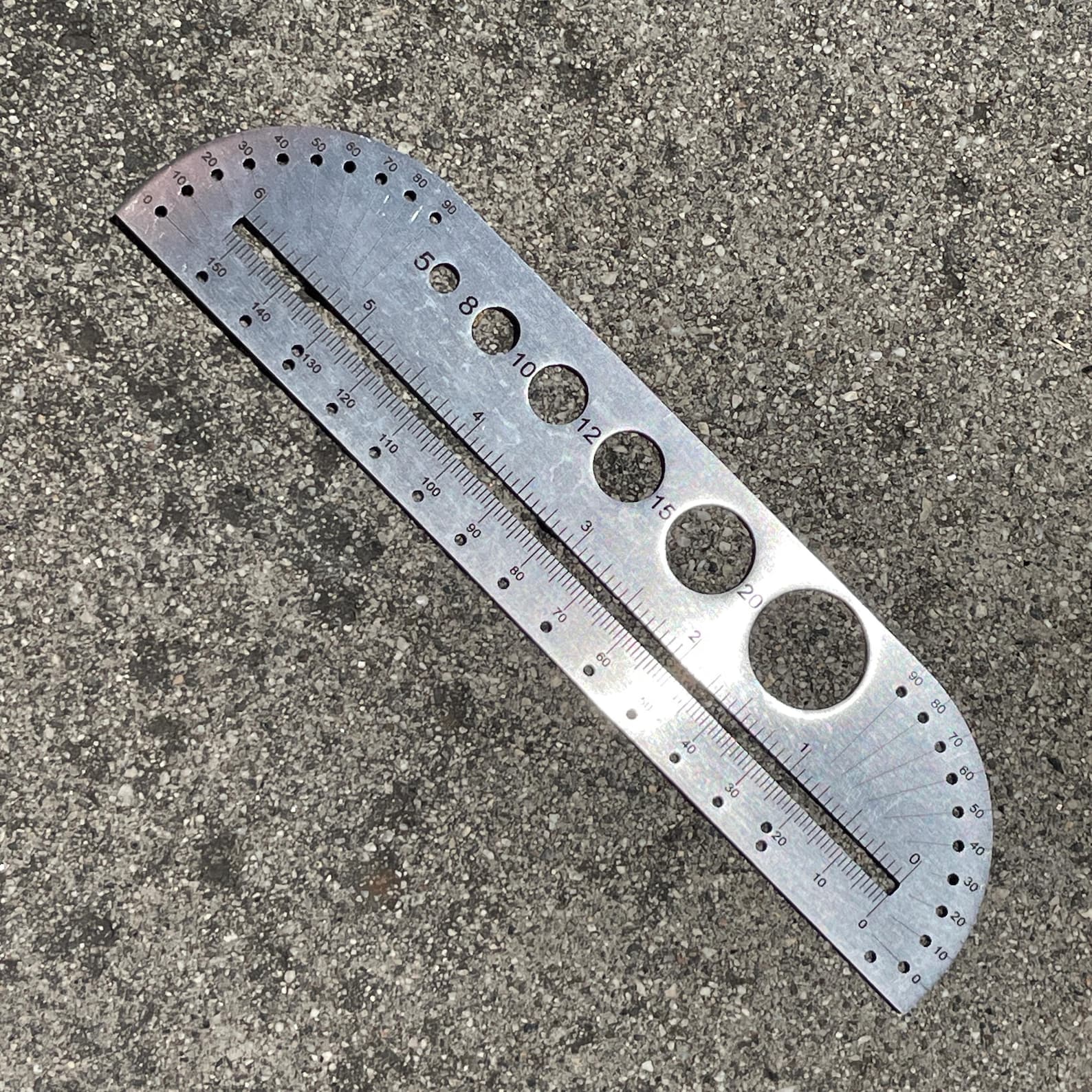 Cyber Utility Ruler / Protractor Angles Circular Hole Gauges / Multi ...