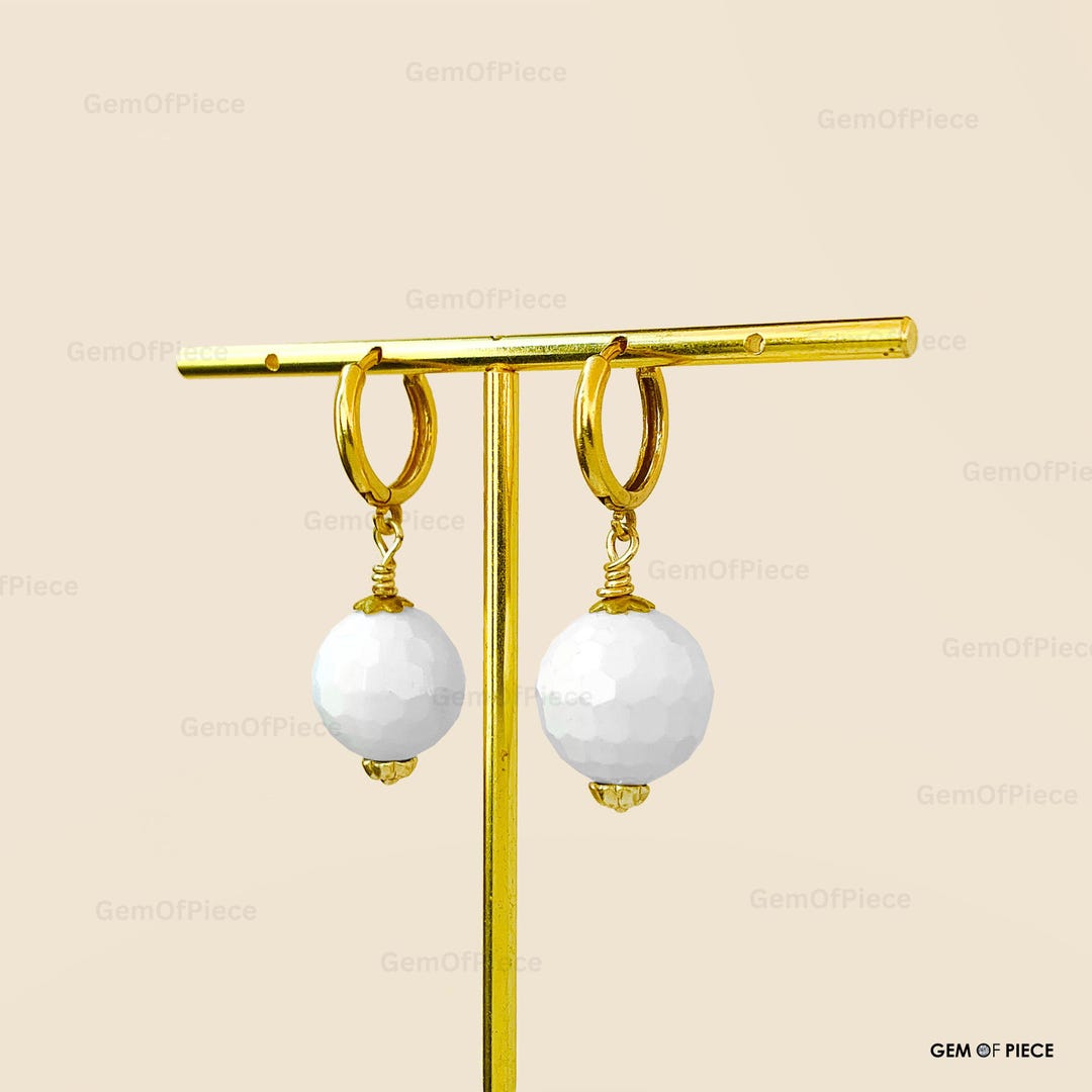 White King Quartz Hoop Earring, Gold Huggie Earrings, Bridesmaids ...