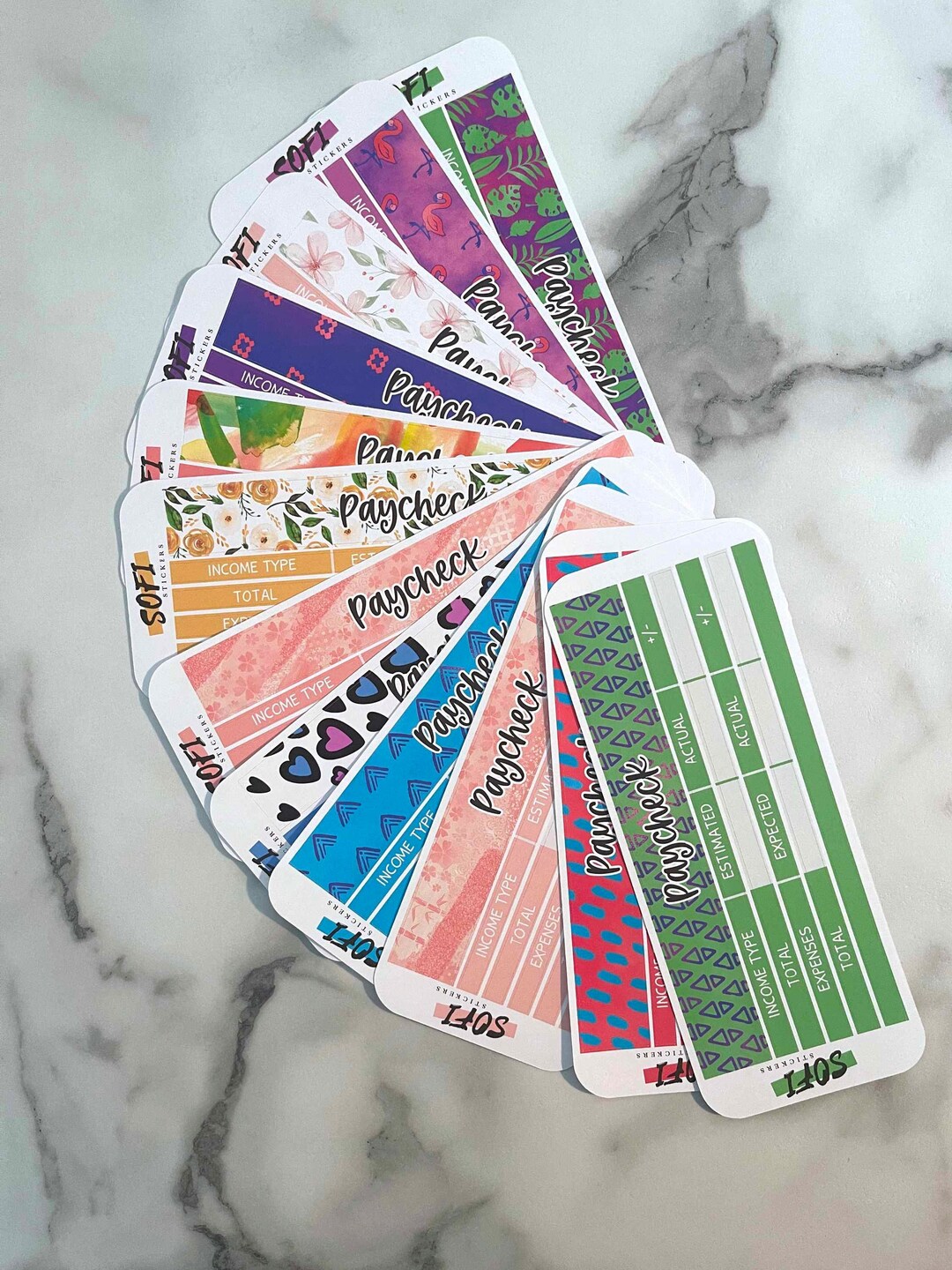 Bundle of Paycheck Stickers 2 - 12 Different Budget Sticker Set - Etsy
