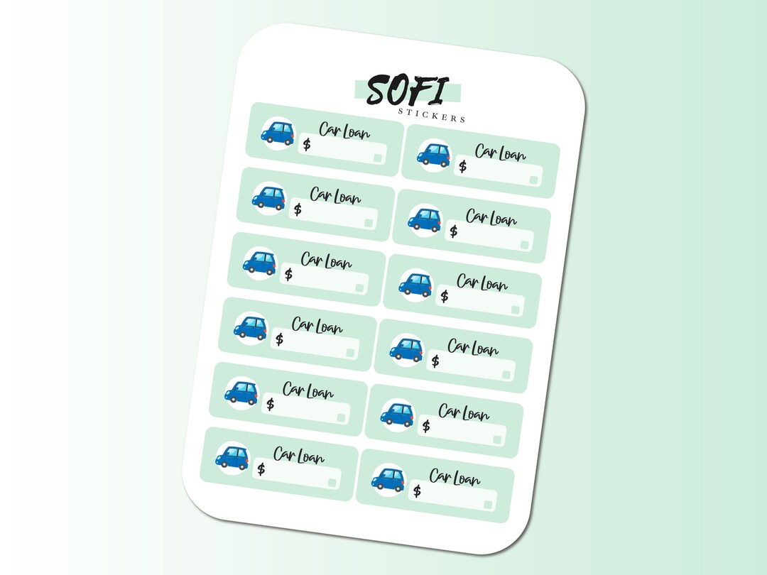 Car Loan Bill Due Tracker - Pastel Green Planner Stickers - Etsy