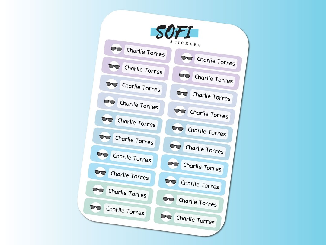 Personalized Name Labels Blue School Stickers - Etsy