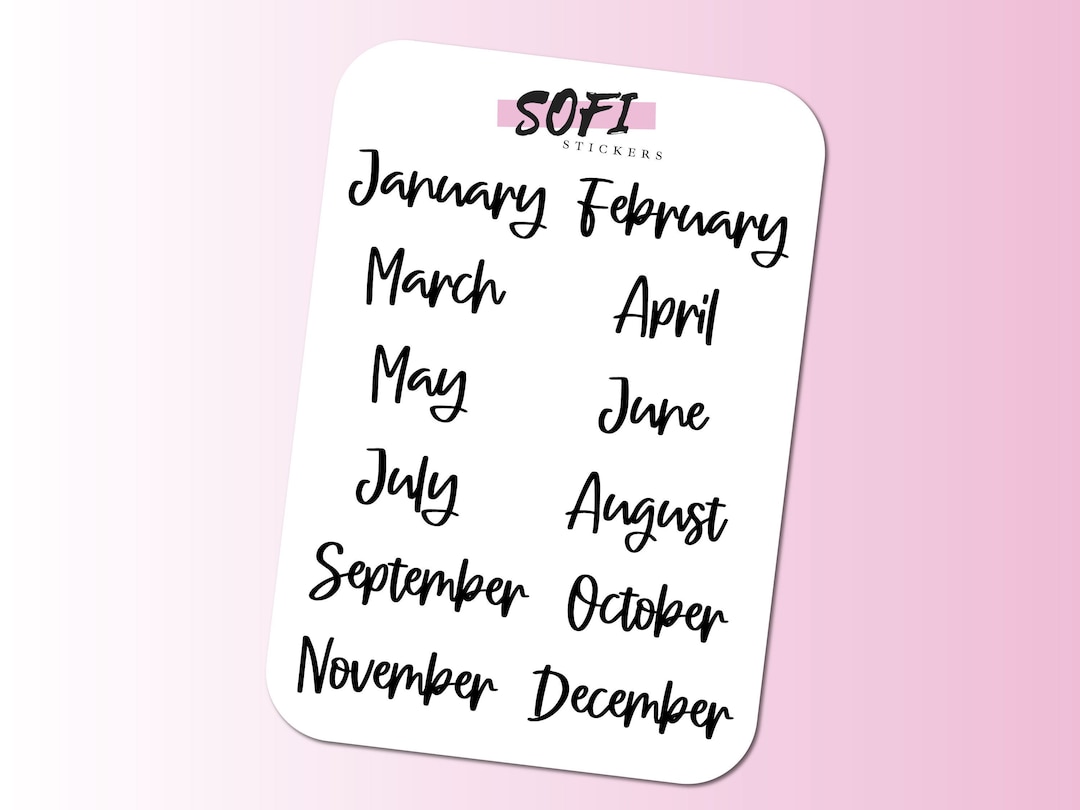 Months Stickers for Planners - Etsy