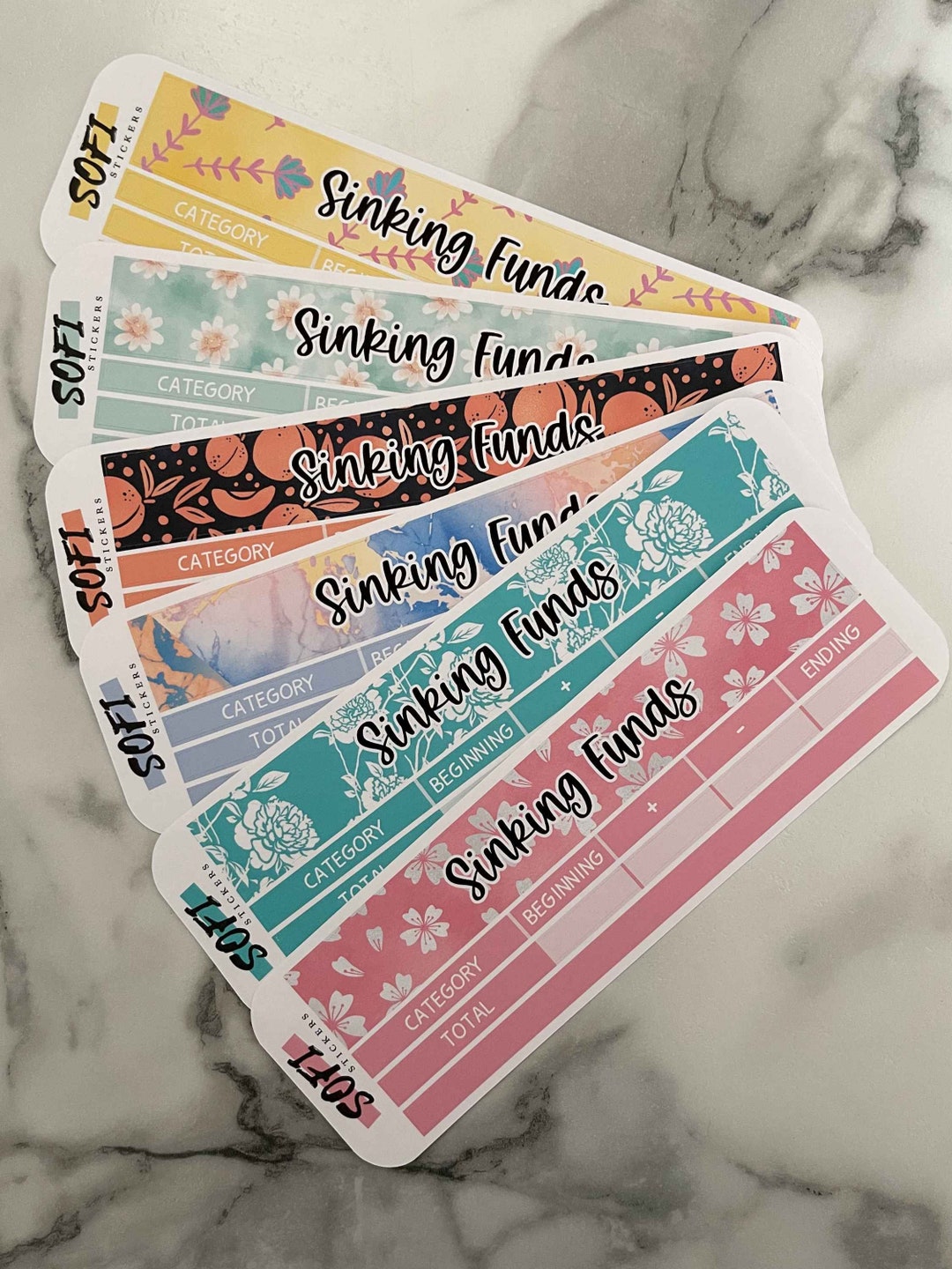 Bundle of Sinking Funds Stickers 6 Different Sinking Fund Sticker Set ...