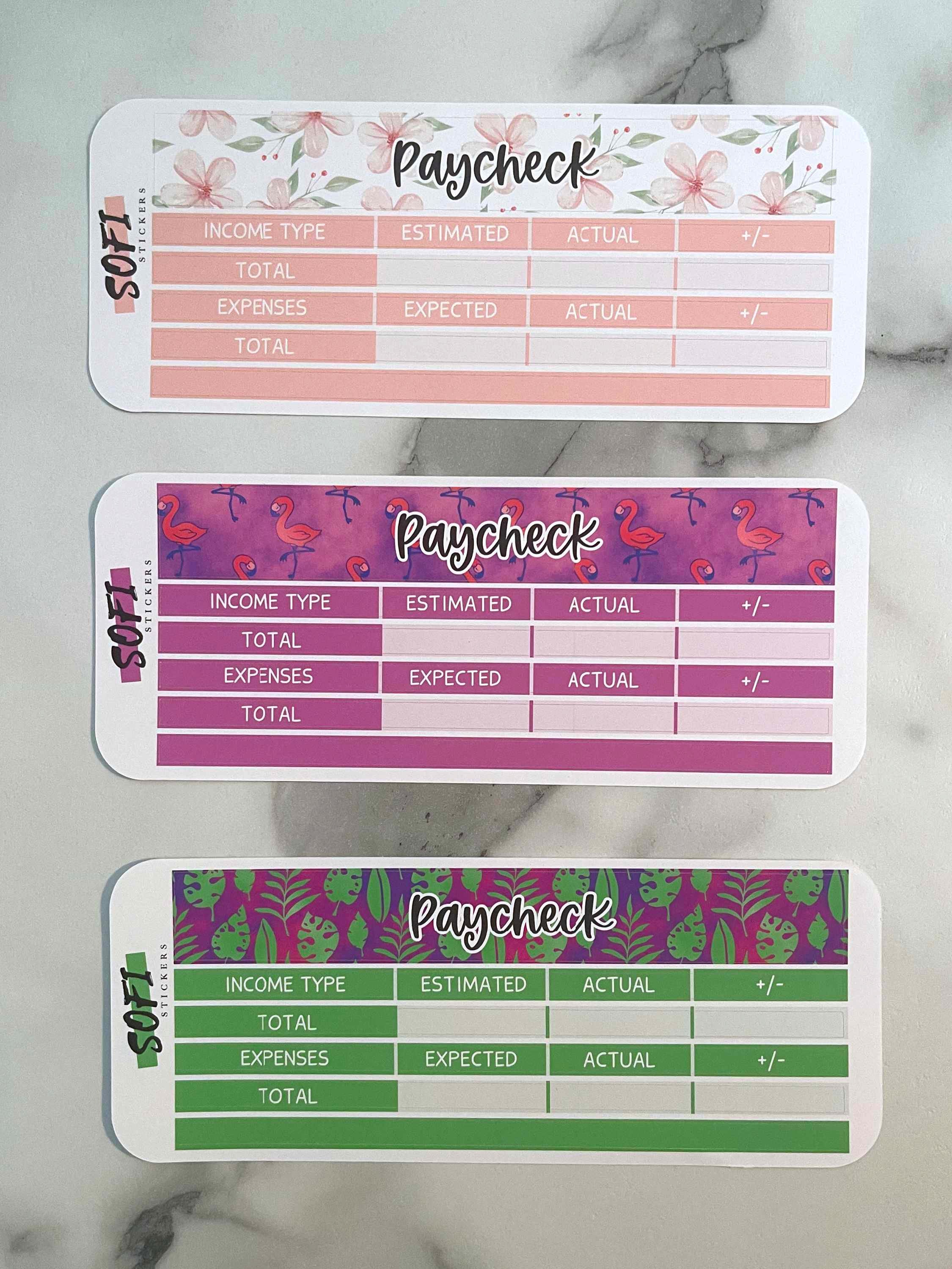 Bundle of Paycheck Stickers 2 12 Different Budget Sticker - Etsy