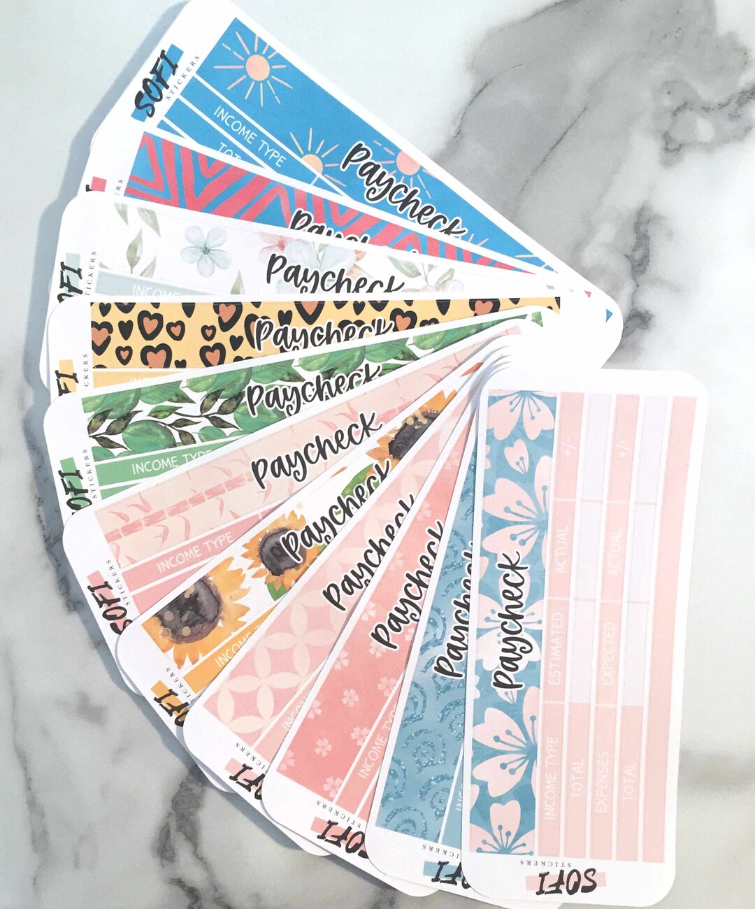 Bundle of Paycheck Stickers - 12 Different Budget Sticker Set - Etsy