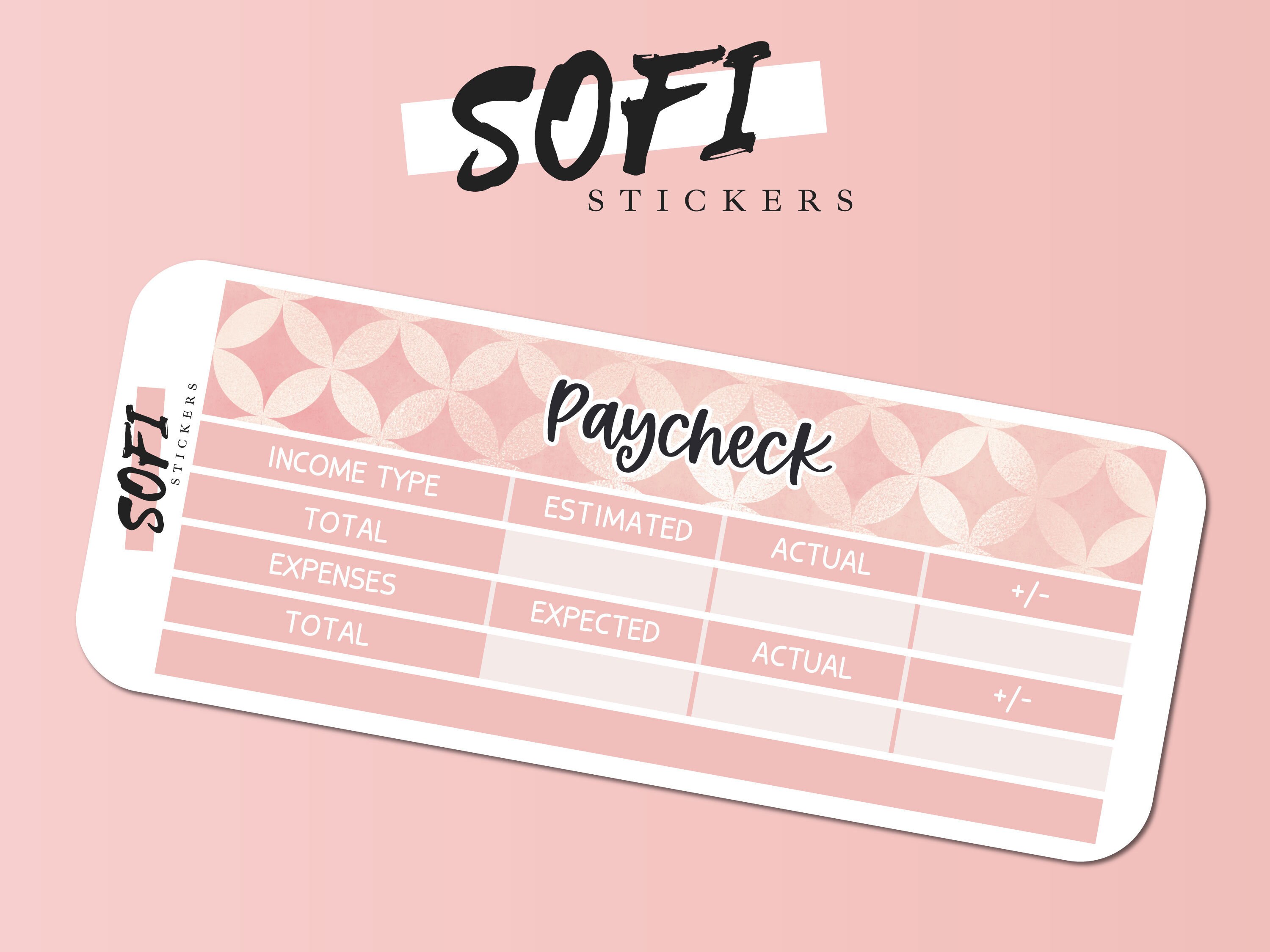 Paycheck Budget Planner Sticker - Crystal Peach - Etsy