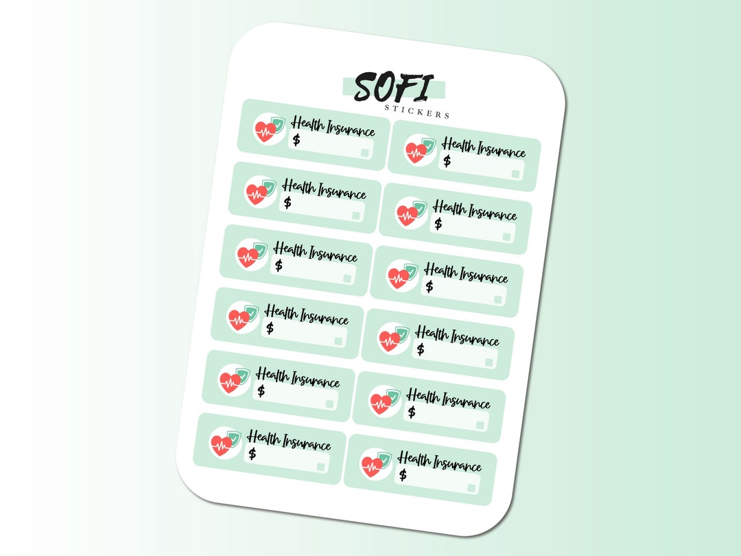 Health Insurance Bill Due Tracker - Pastel Green Planner Stickers - Etsy