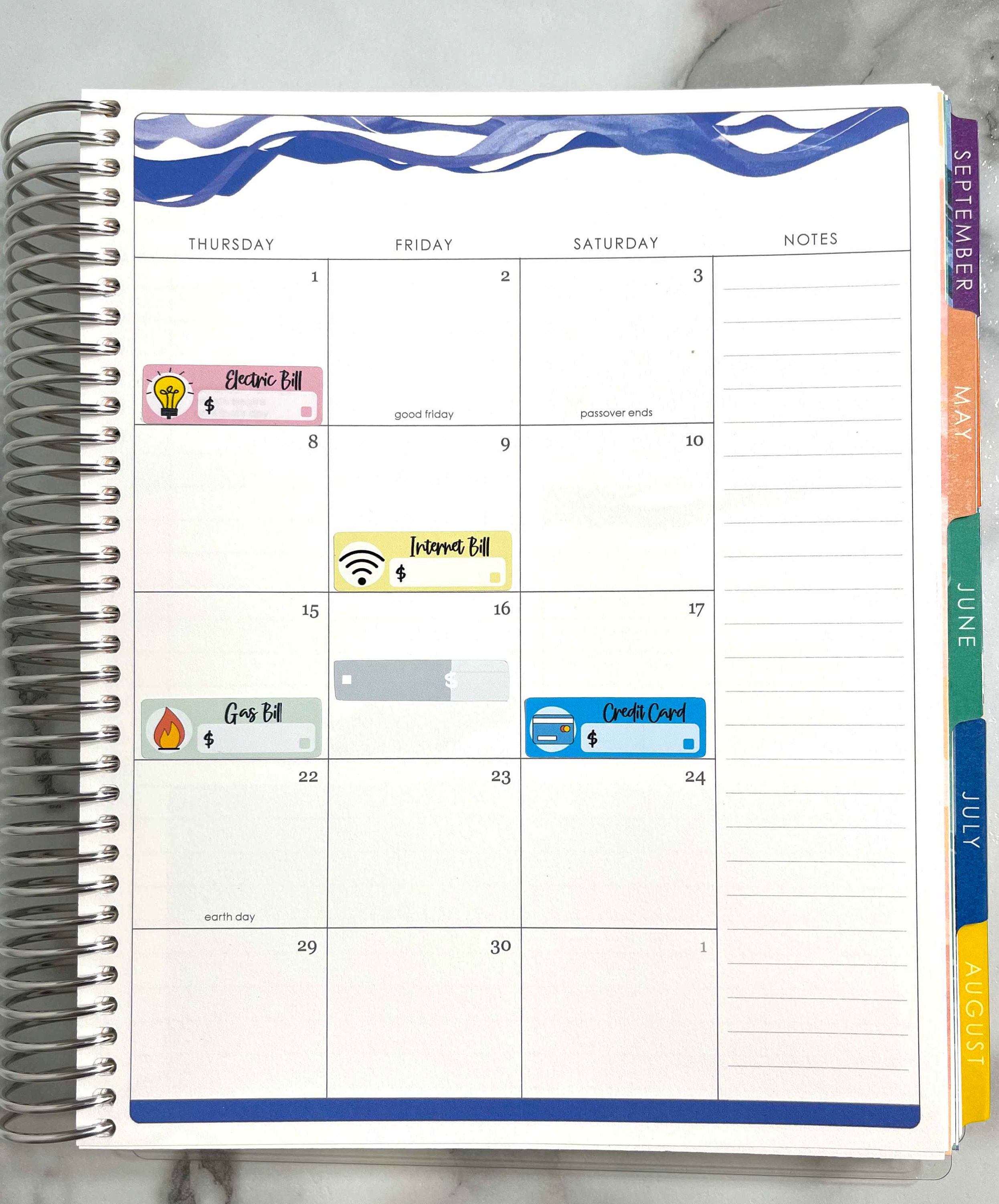 Cable Bill Due Tracker Pastel Green Planner Stickers - Etsy