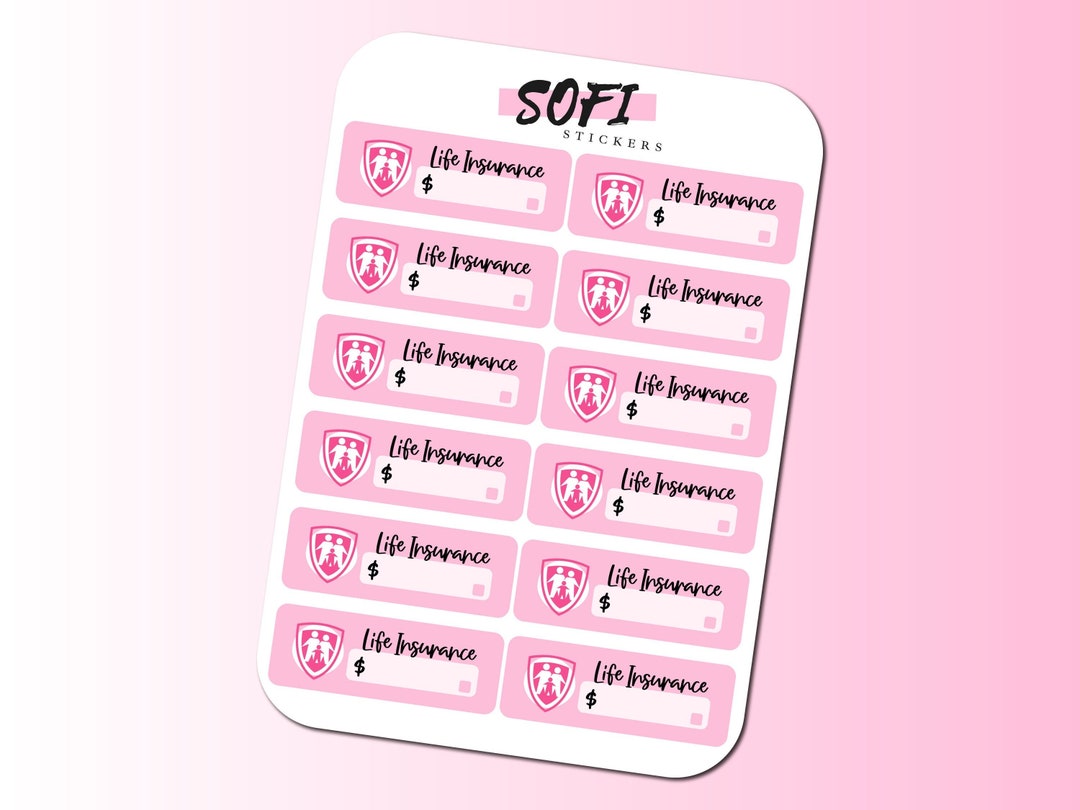 Life Insurance Bill Due Tracker - Pastel Pink Planner Stickers - Etsy