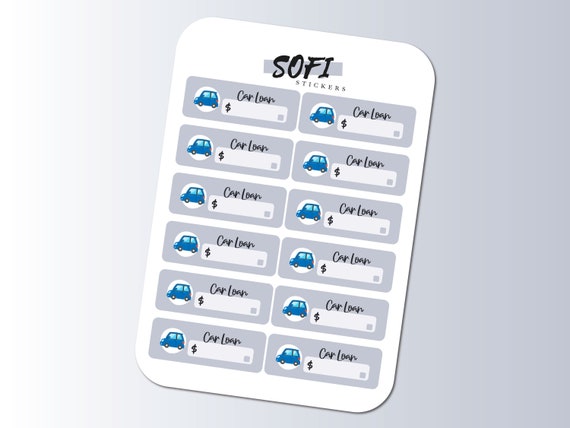 Car Loan Bill Due Tracker Pastel Gray Planner Stickers - Etsy