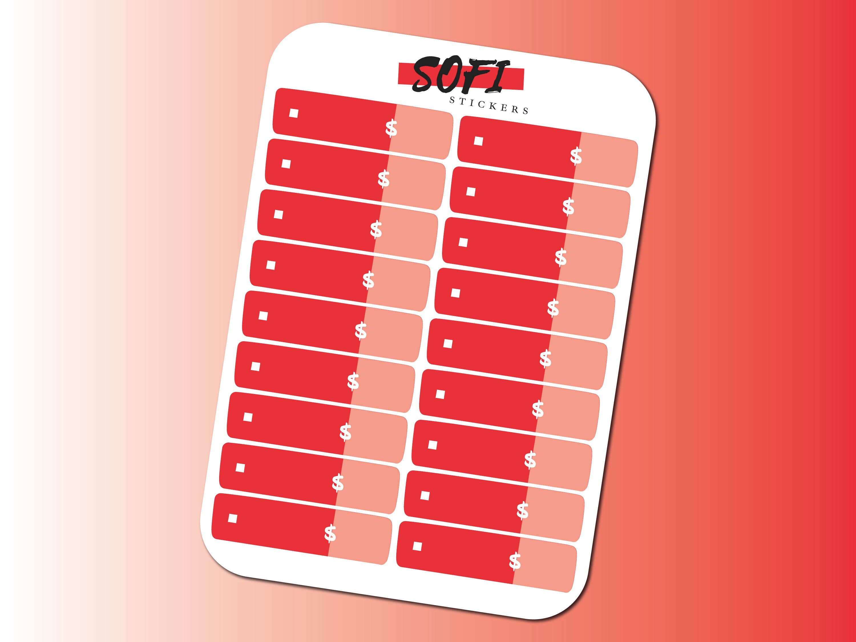 Expense Tracker - Pastel Red Spending Planner Stickers - Etsy