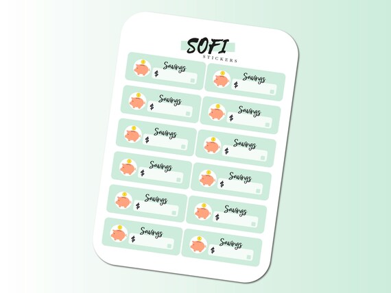 Savings Sticker Pastel Green Planner Stickers - Etsy