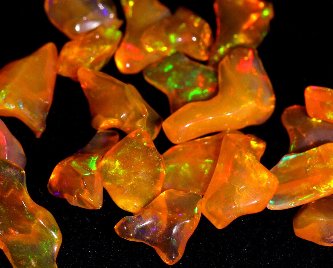 Multi Fire Mexican Opal: Polished Rough Gemstone (6-18 MM) - Etsy
