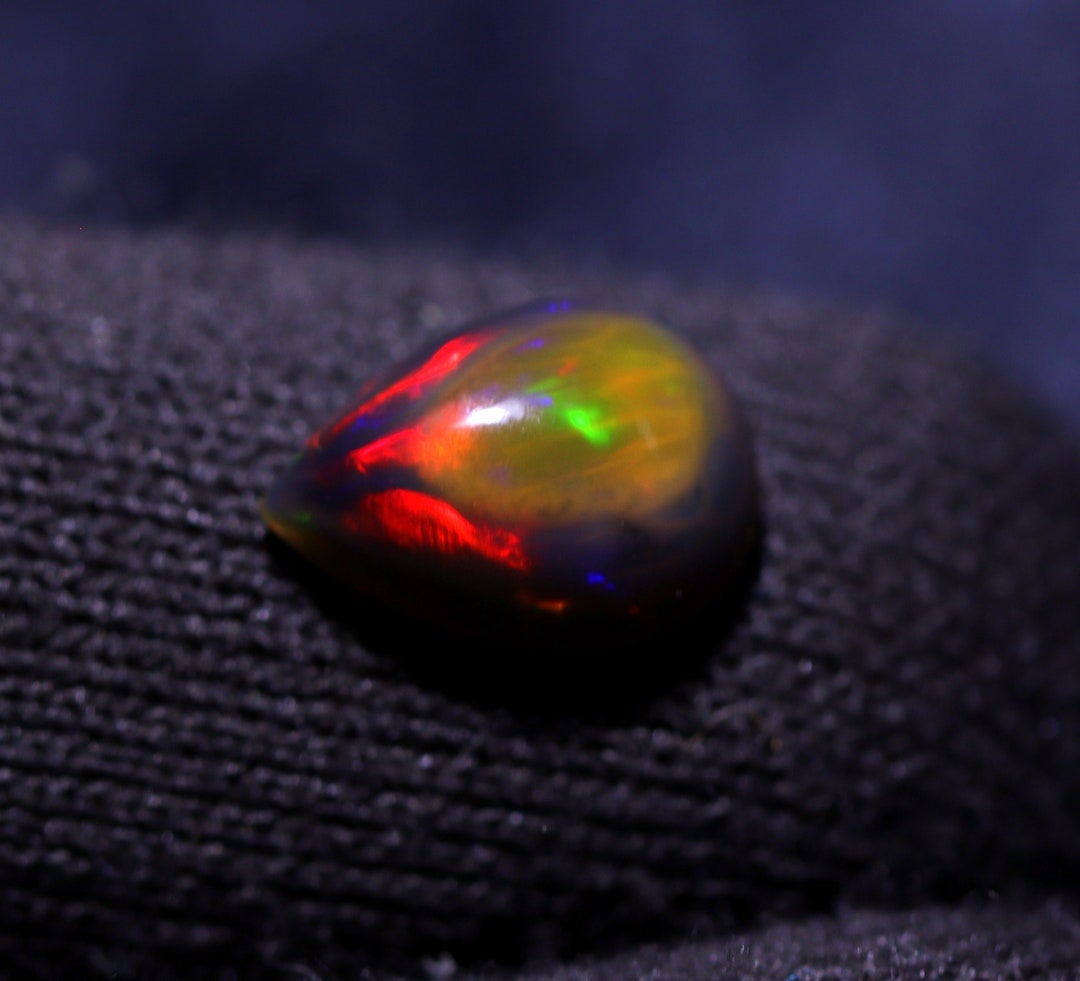100% Natural Ethiopian Multi Fire Opal Cabochon Gemstone Ring Size Opal ...
