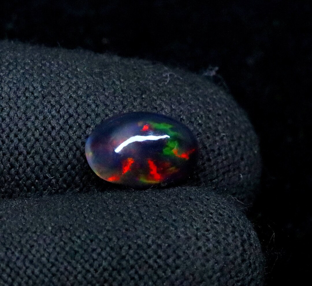 2.10 CRT Beautiful Black Opal Oval Shape Gemstone Natural Ethiopian ...