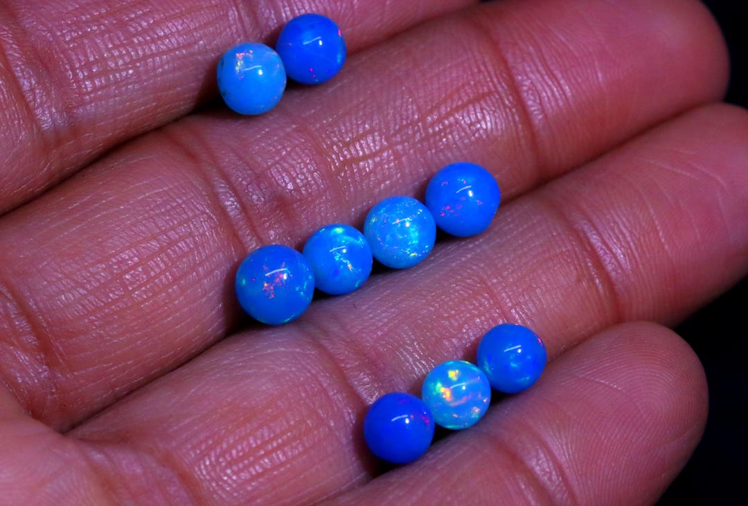 Welo Fire Ethiopian Opal Spheres, Blue Opal Smooth Polished Loose Balls ...