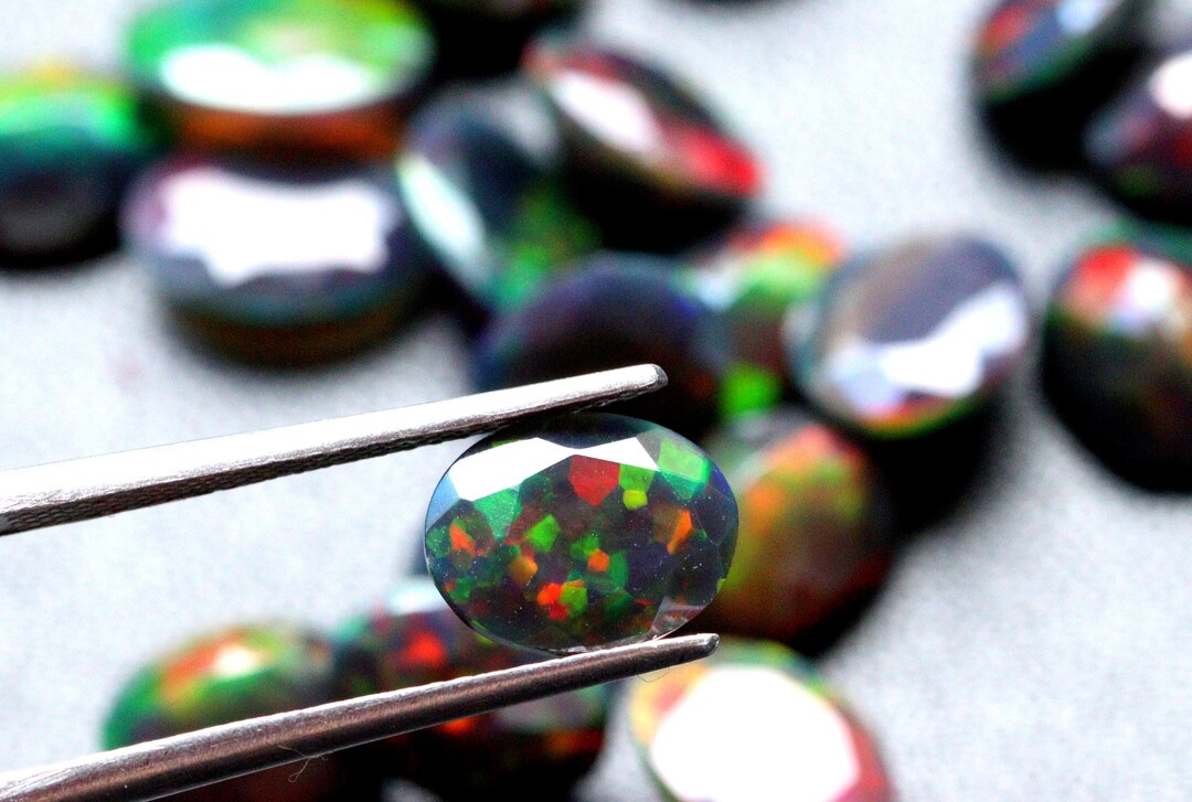 AAA Quality Multi Fire Ethiopian Black Opal Gemstone - Etsy