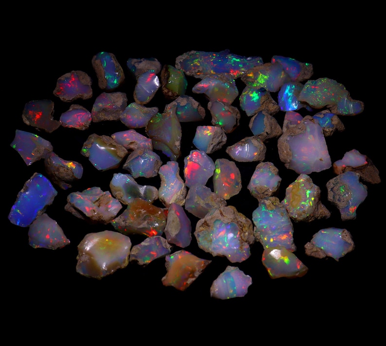 Ethiopian Opal Rough Lot: Raw Uncut Crystals (10-30mm Approx.) - Etsy ...